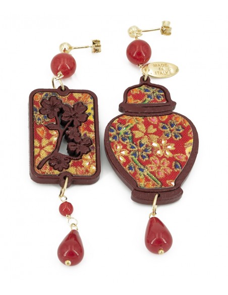 Orecchini Lebole Piccolo Rubino Argento collezione Potiche