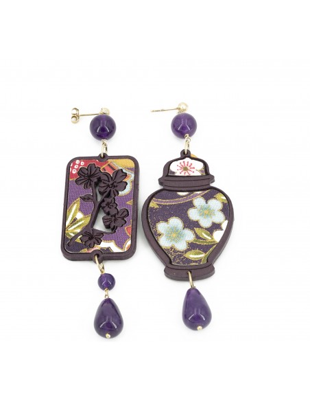 Orecchini Lebole Piccolo Viola Argento collezione Potiche